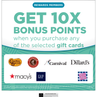 Earn 10x Bonus Points on Select Gift Card Purchases! - Lin's Fresh Market