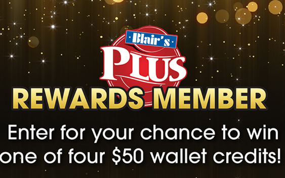 Enter to win with PLUS Rewards - Blair's Market