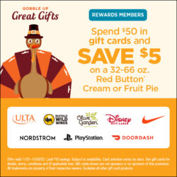 Save $5 on Red Button Pies with Rewards when you buy gift cards - Lin's ...